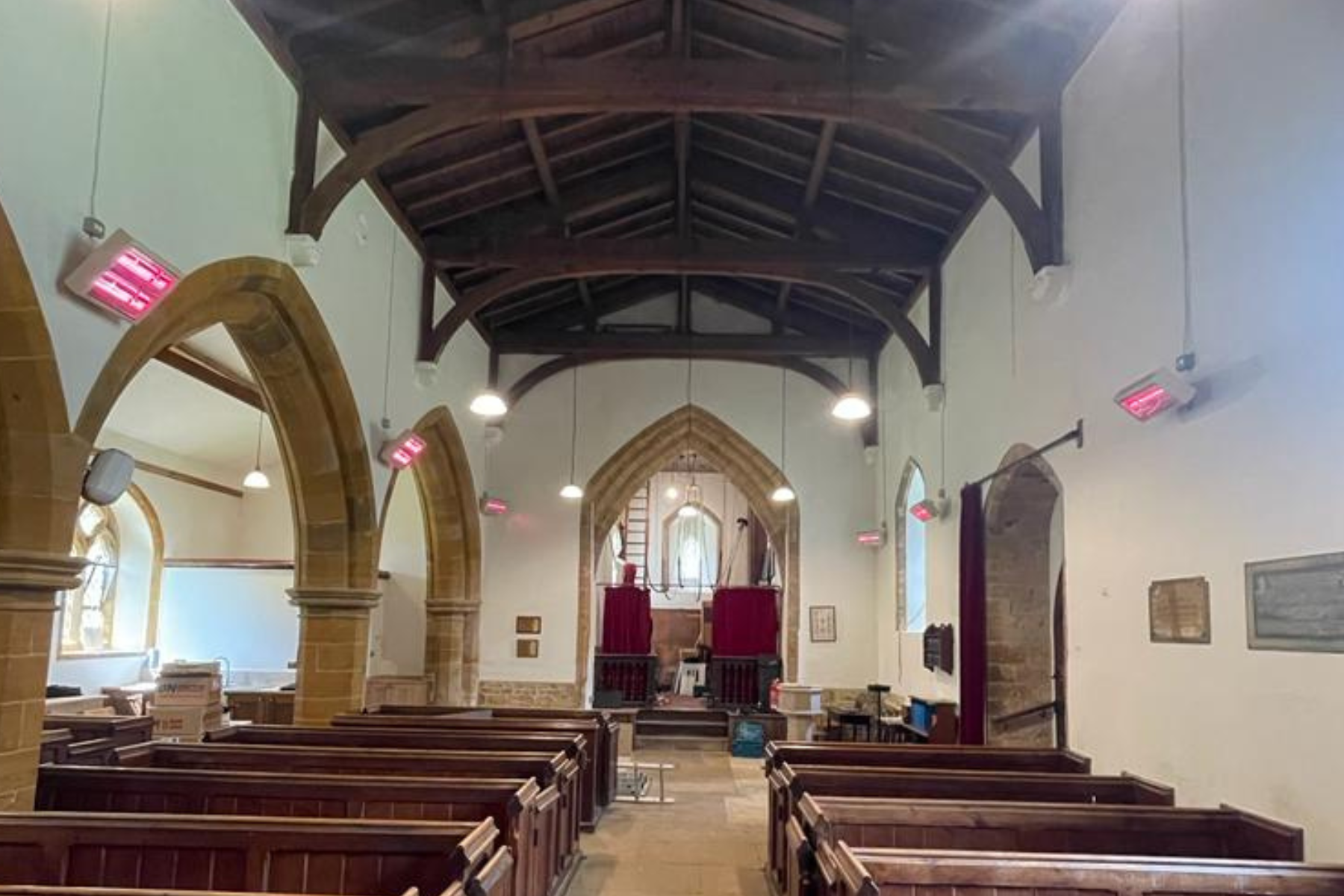 Zero Glare Quartz Halogen Heaters Installed in St Michael & All Angels ...